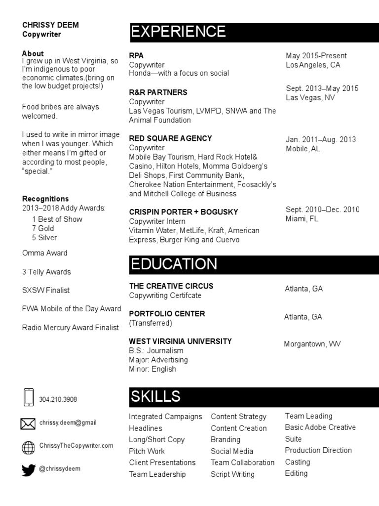 CD Resume 2019 | PDF | Mass Media | Communication