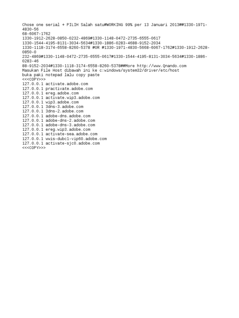 Adobe Dreamweaver CS6 Serial Numbers | PDF | Computer Related ...