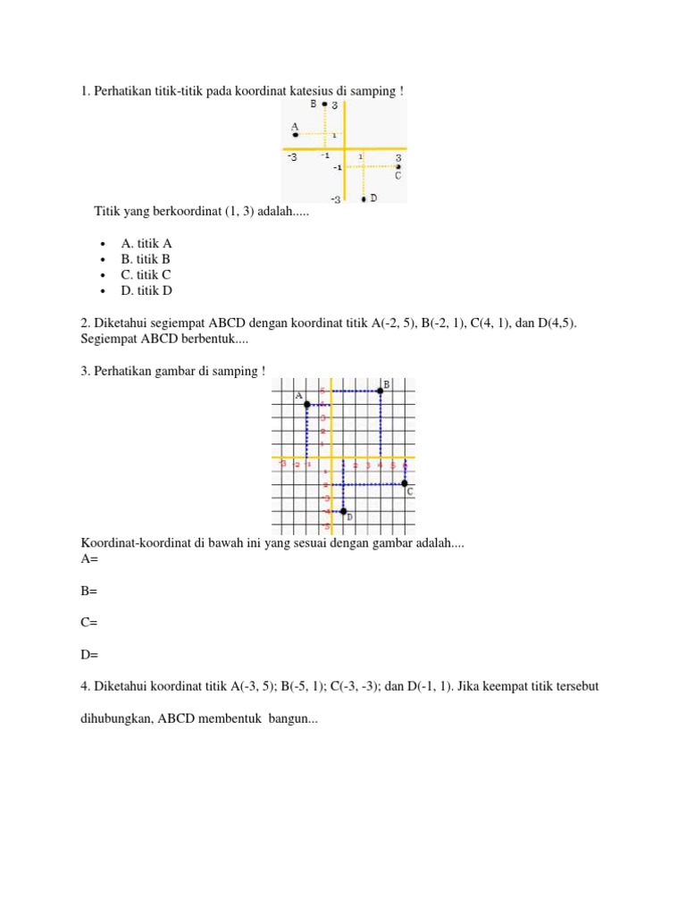 Contoh Soal Koordinat Kartesius | PDF