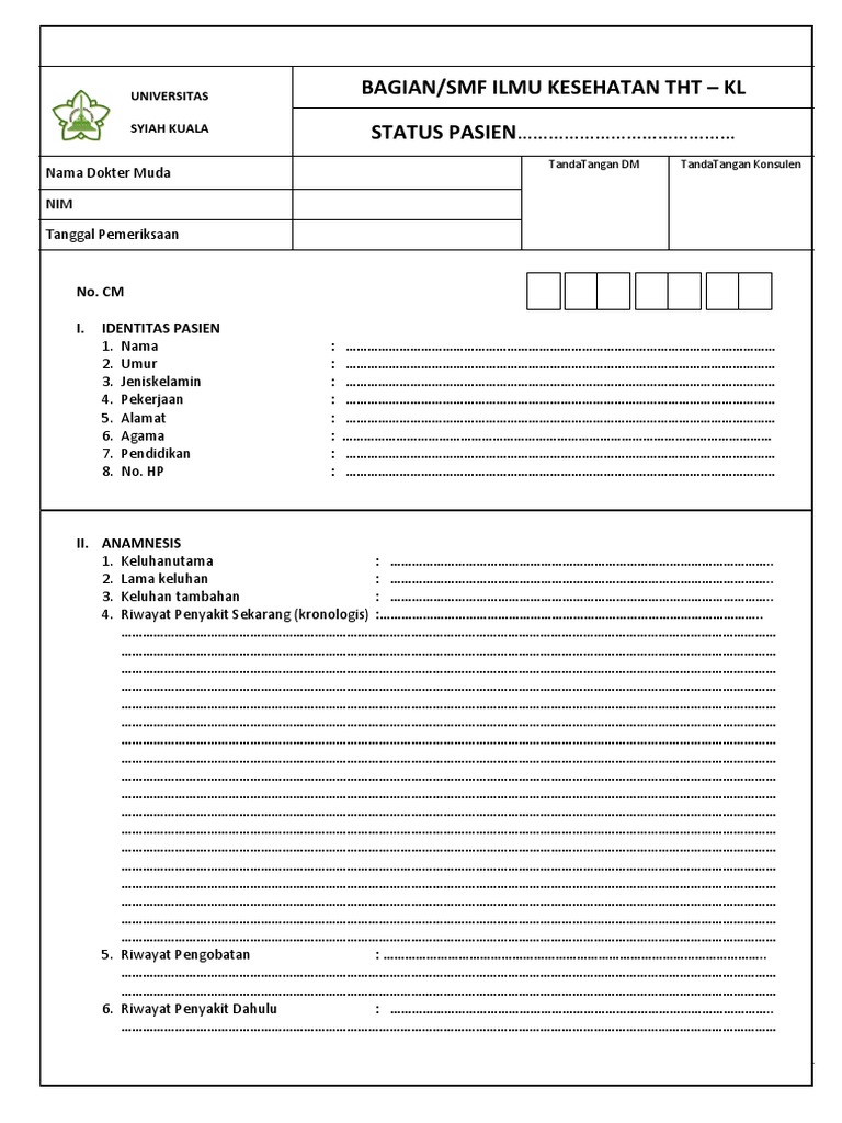 Lembar Responsi DM THT | PDF