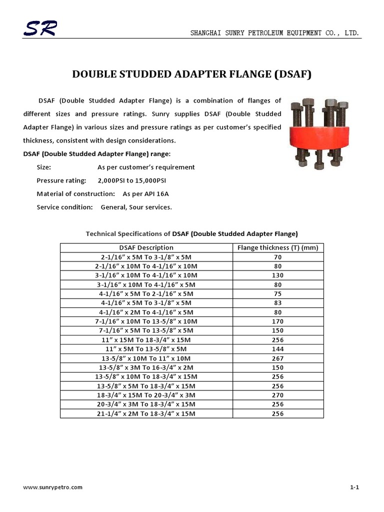 Double Studded Adapter Flange Overview | PDF | Home & Garden ...