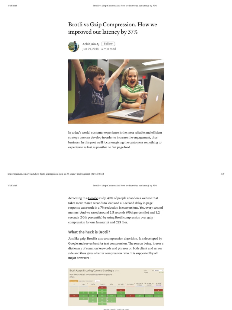 Brotli Vs Gzip Compression | PDF | Web Development | Computer Data