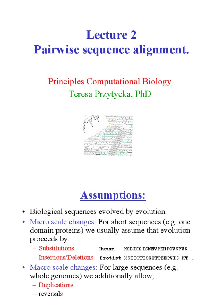 PCB Lect02 Pairwise Allign | PDF | Sequence Alignment | Bioinformatics