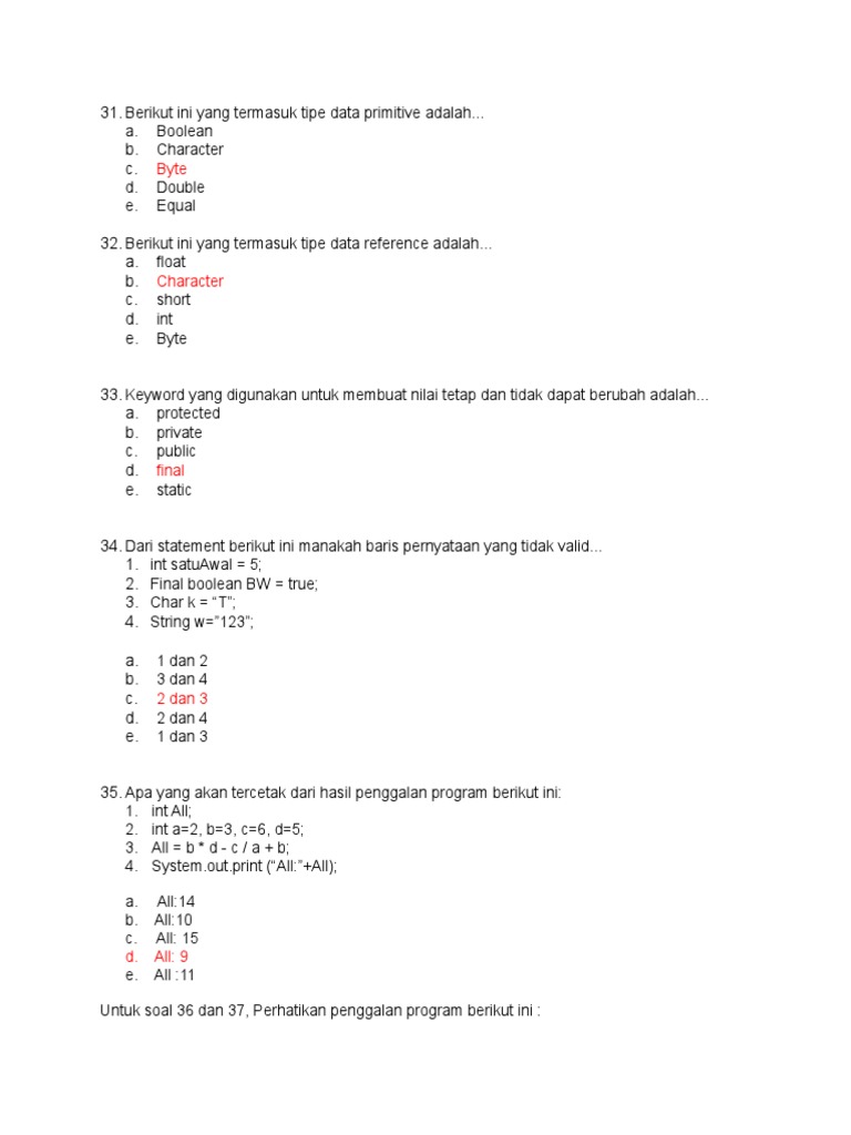 Soal Lanjutan Pemrograman Dasar | PDF