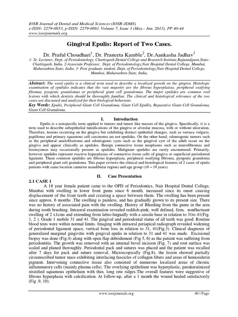 Two Case Reports Examining Clinical and Histological Features of ...