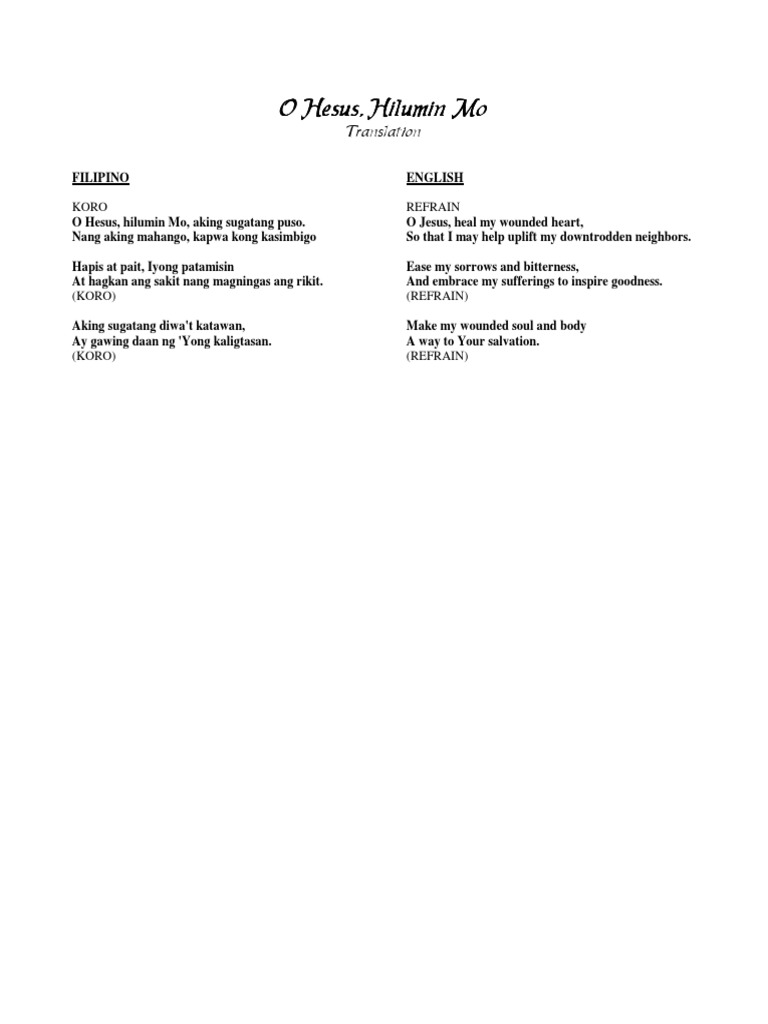 O Hesus Hilumin Mo | PDF