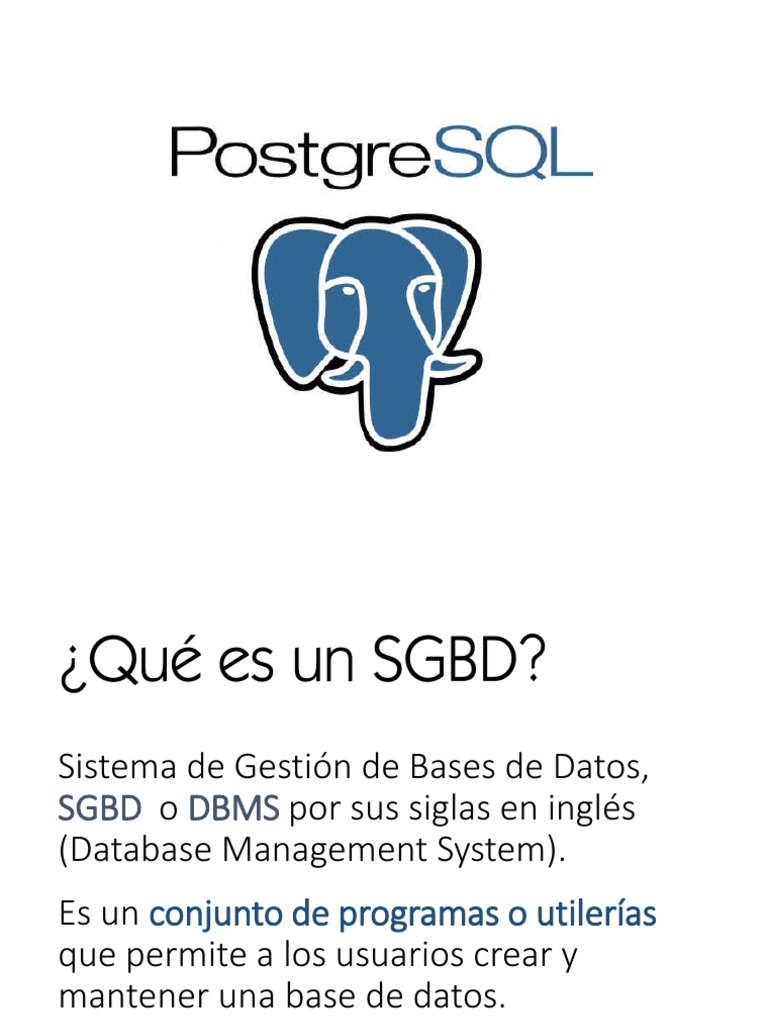 Guía Completa de SGBD y PostgreSQL | PDF | Bases de datos | Software del sistema