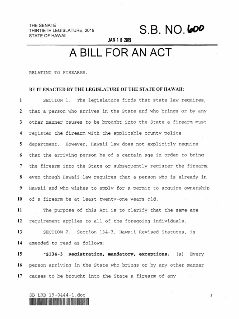 A Bill For An Act: S.B. N 0 - W | PDF | United States Senate | Crime ...