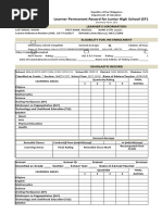 School Form 10 SF10 Learner's Permanent Academic Record For Junior High ...
