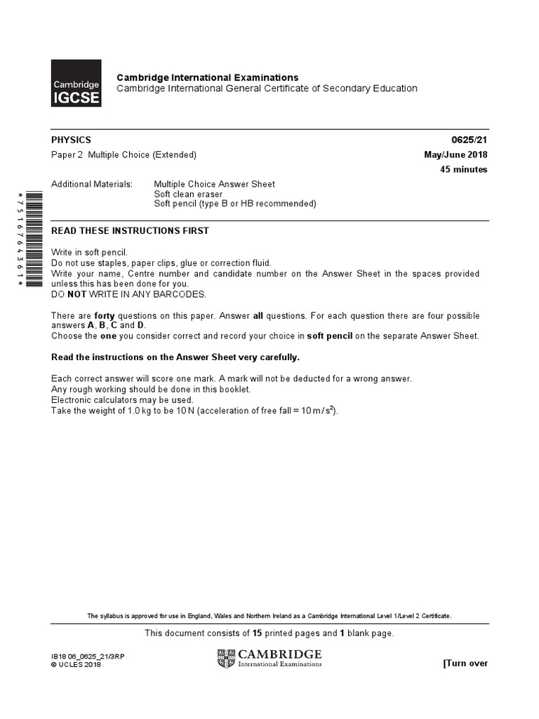 Cambridge International General Certificate of Secondary Education ...