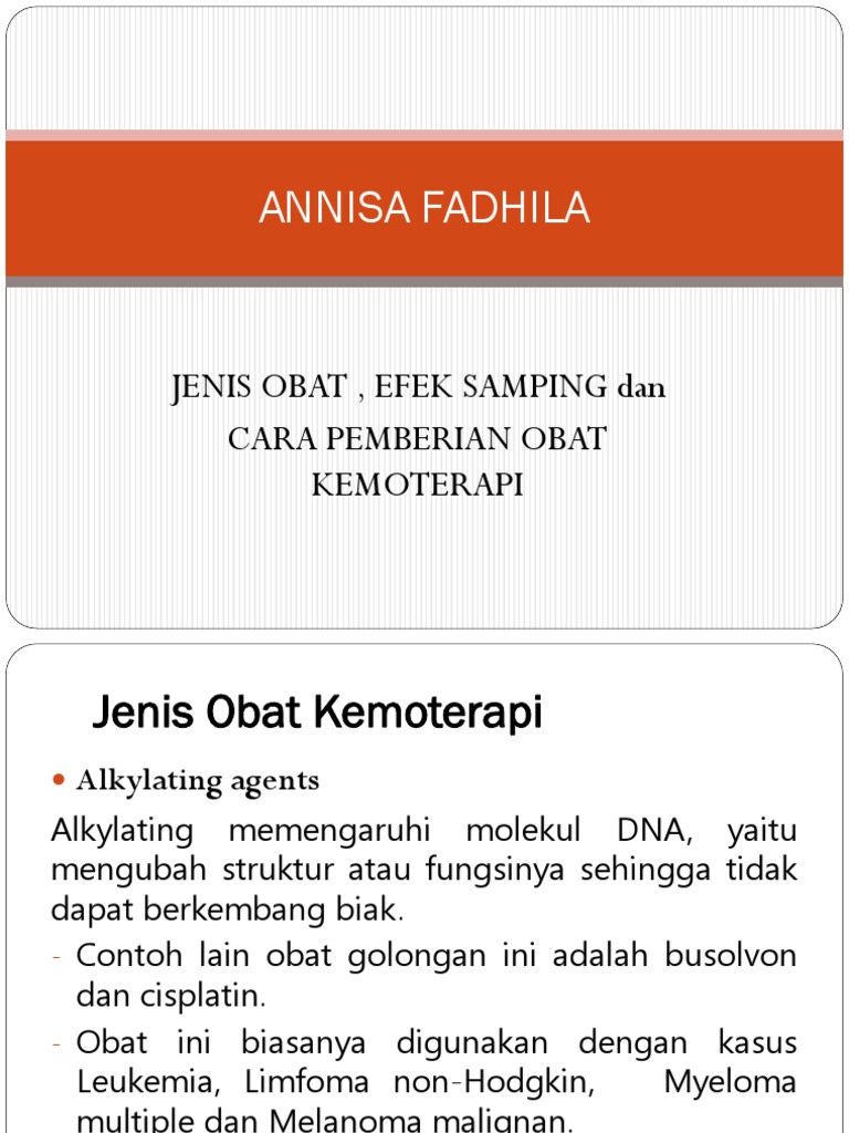Jenis dan Pemberian Obat Kemoterapi | PDF