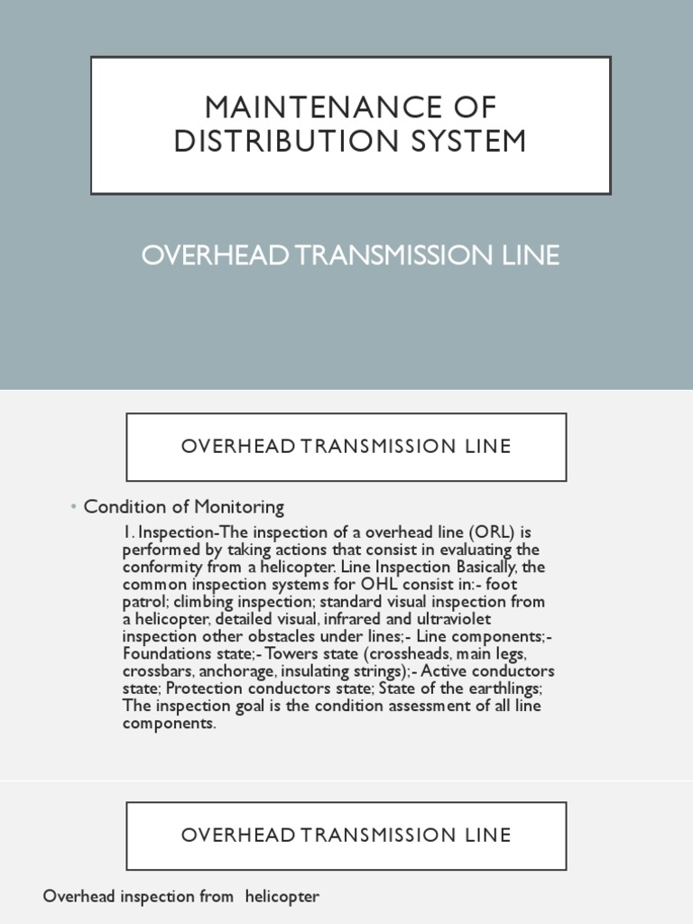 Maintenance of Overhead Transmission Lines | PDF | Electric Power ...