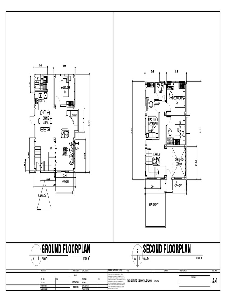 Second Floorplan Ground Floorplan: Two (2) Storey Residential Building | PDF
