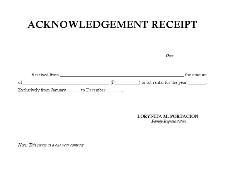 Acknowledgement Receipt | PDF