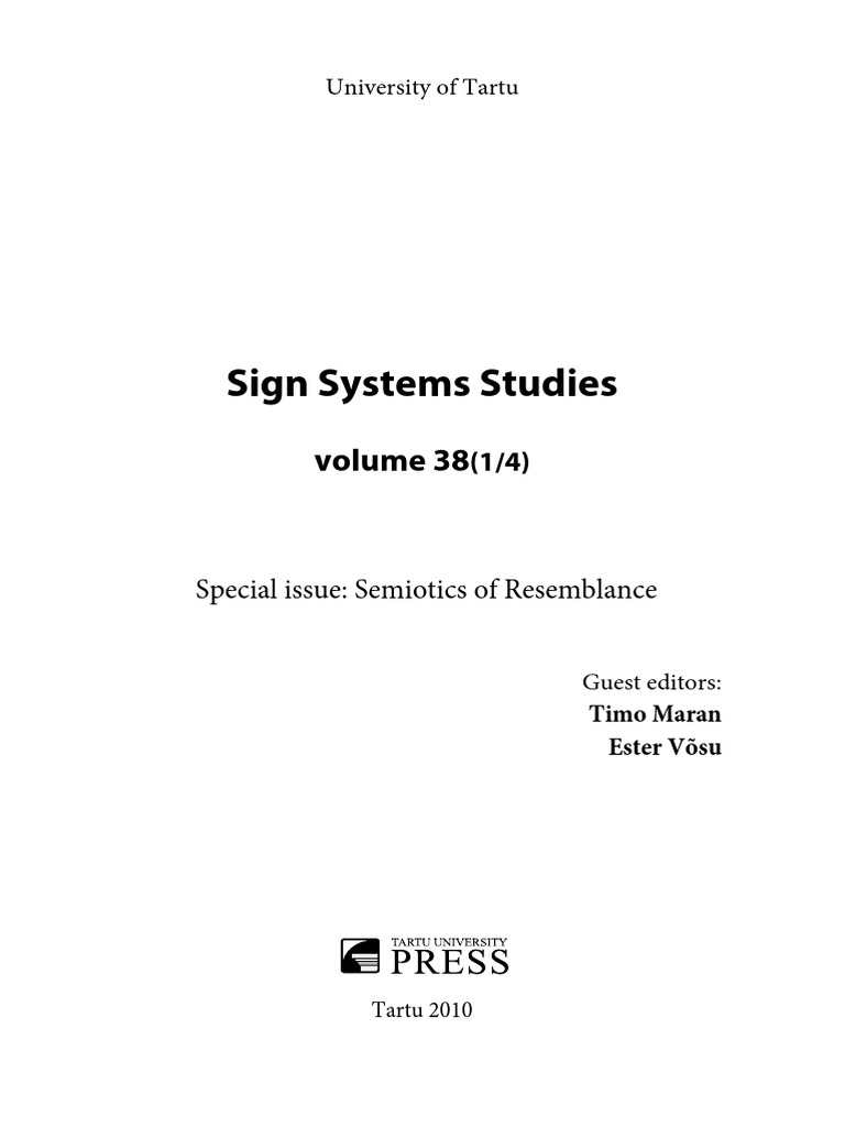 Sign Systems Studies: University of Tartu | PDF | Concept | Semiotics