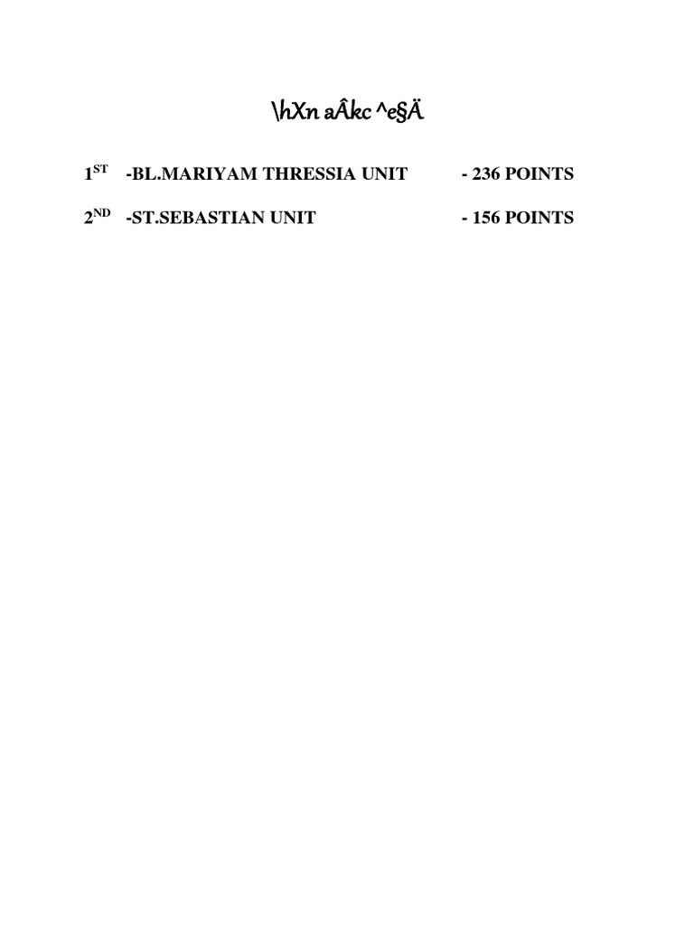Final Point List | PDF