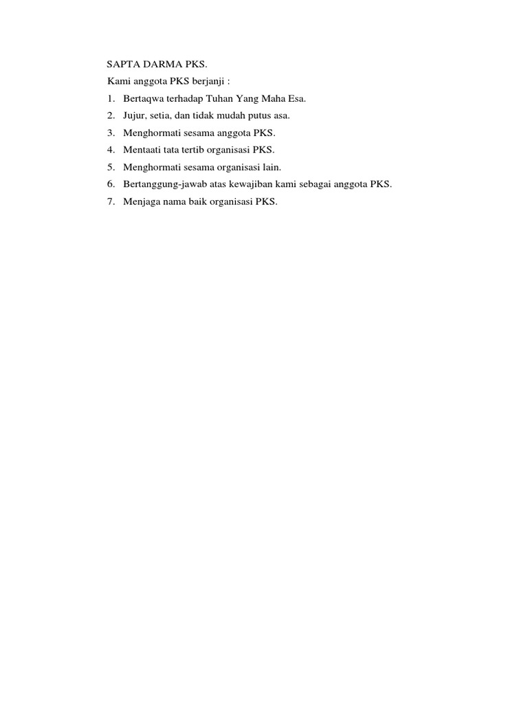 Sapta Darma Pks | PDF