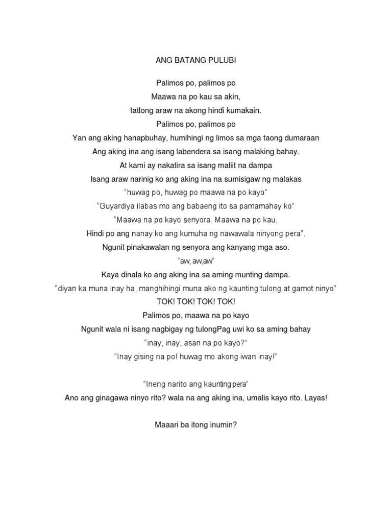 Ang Batang Pulubi | PDF