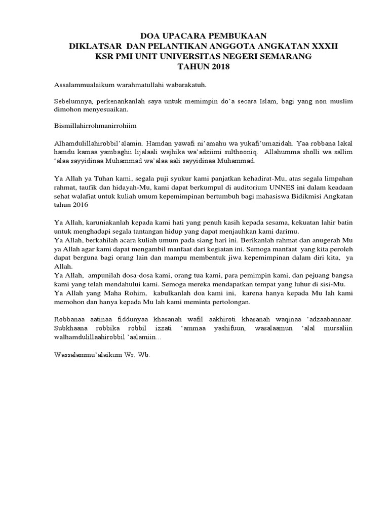 Doa Kuliah Umum | PDF
