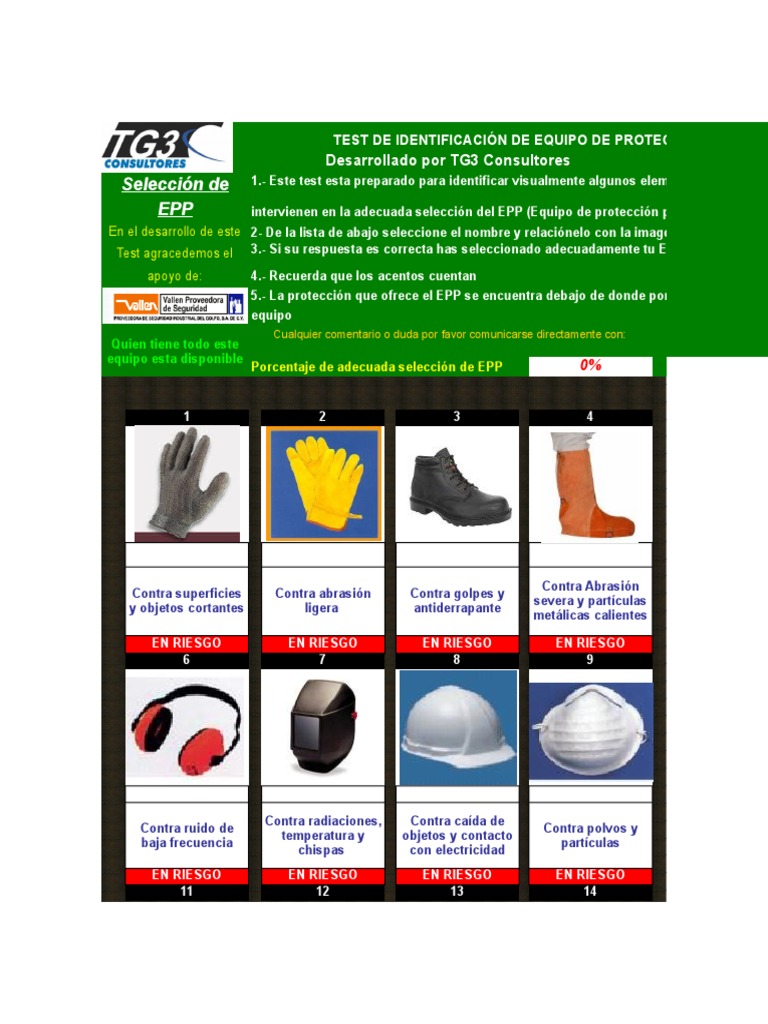 Test de Selección de EPP para Soldadores | PDF | Radiación | Soldadura