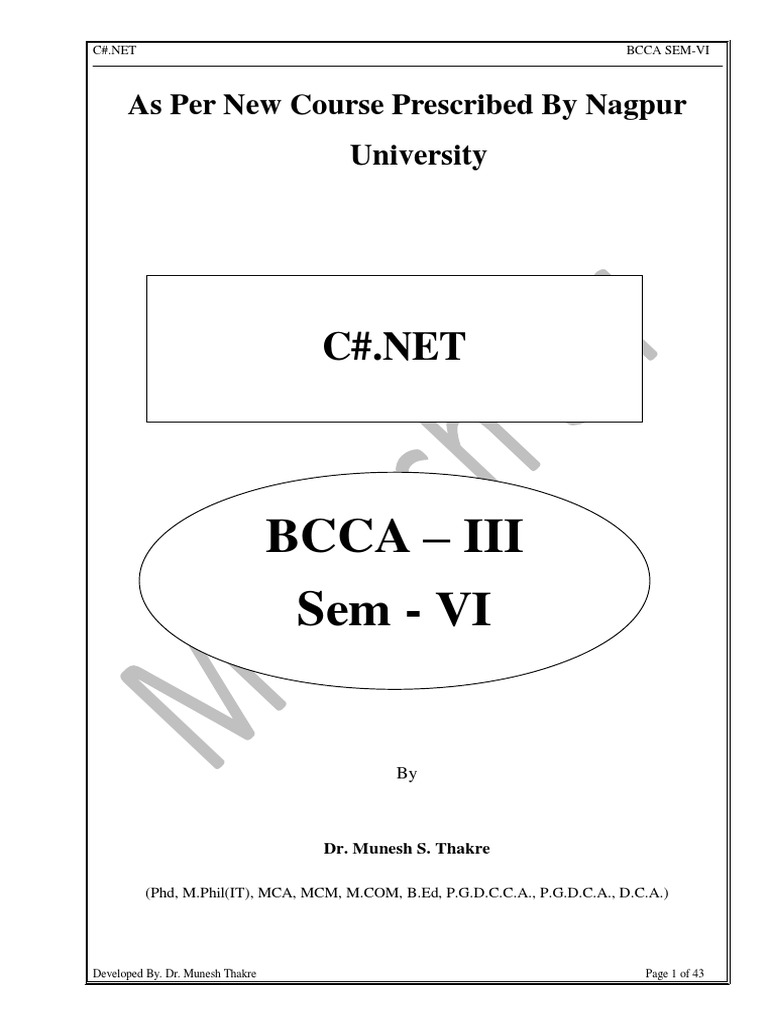 Bcca Sem Vi Cnet2018 19 Unit Iii Pdf Constructor Object Oriented Programming Programming