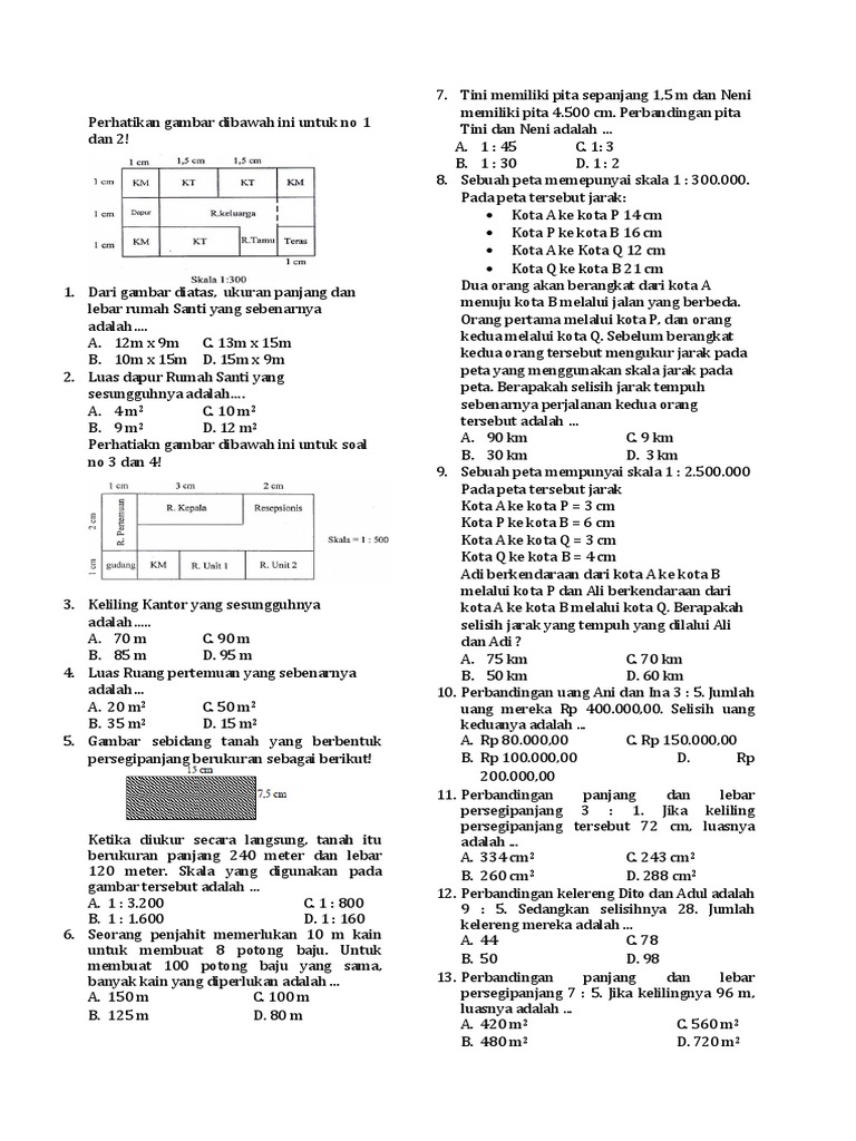 Latihan Uh Perbandingan Senilai | PDF