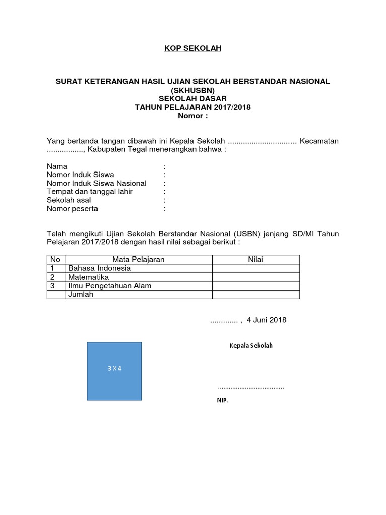 Contoh SKHUN SD Tahun 2018 | PDF | Karier & Perkembangan