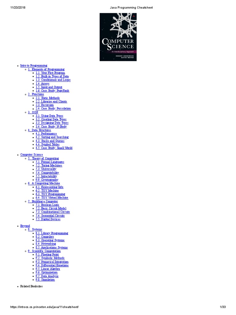 Java Programming Cheatsheet Pdf Java Programming Language 4316