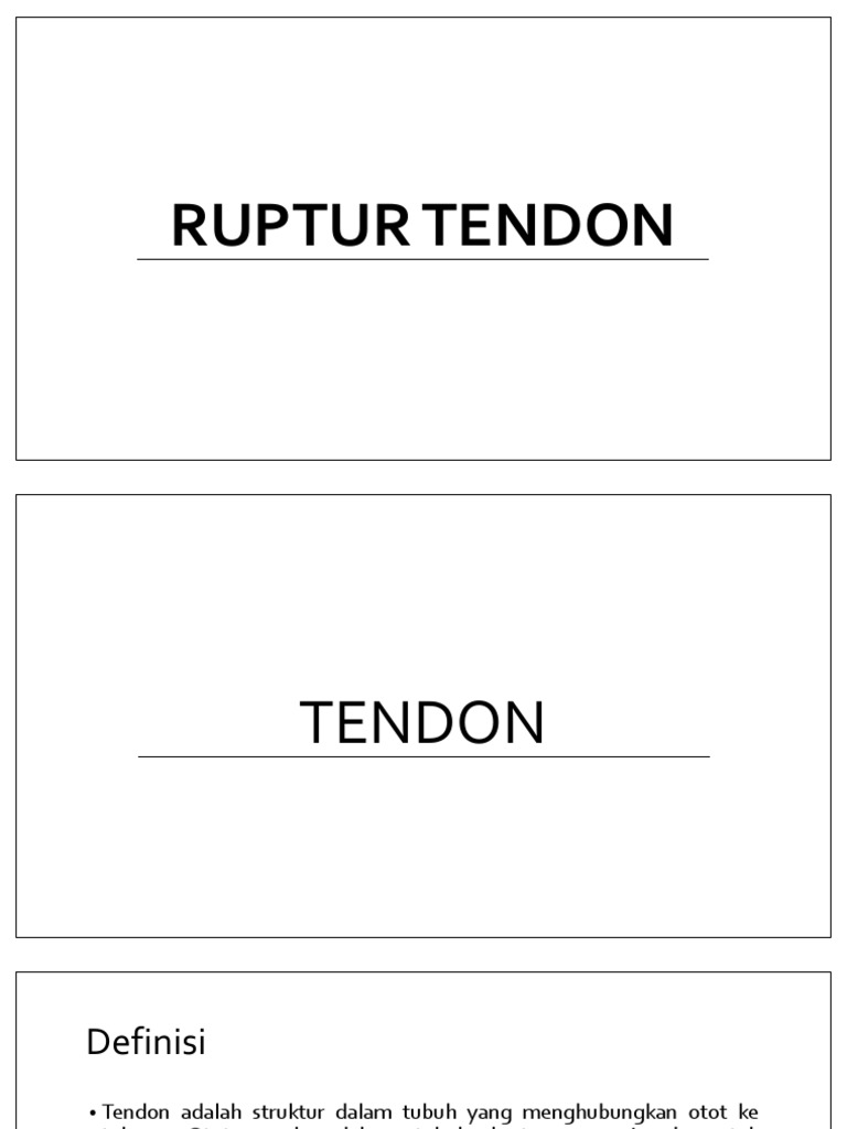 Ruptur Tendon | PDF