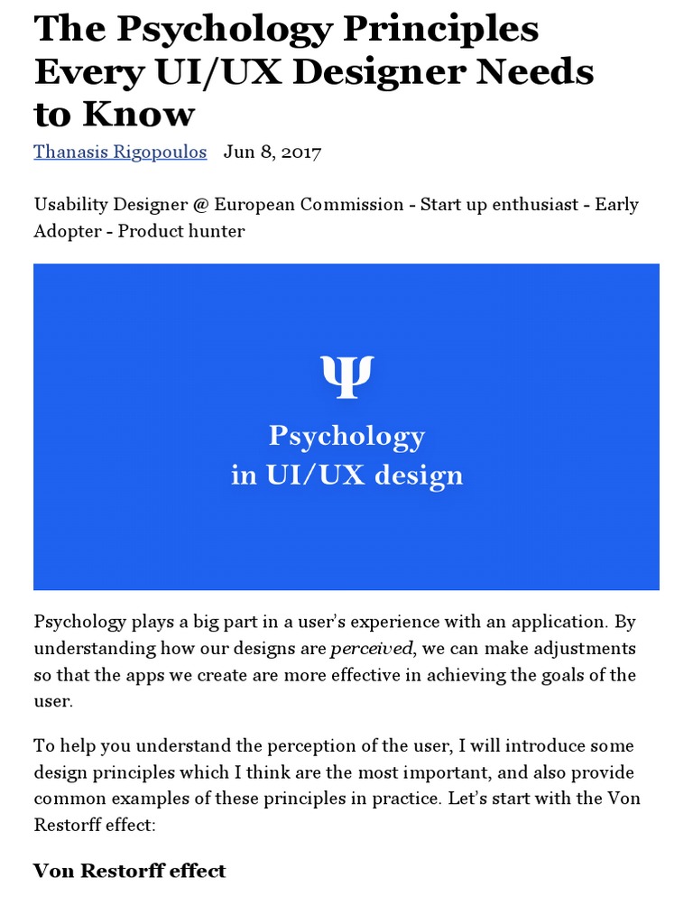 Key UX Psychology Principles Explained | PDF | Applied Psychology ...