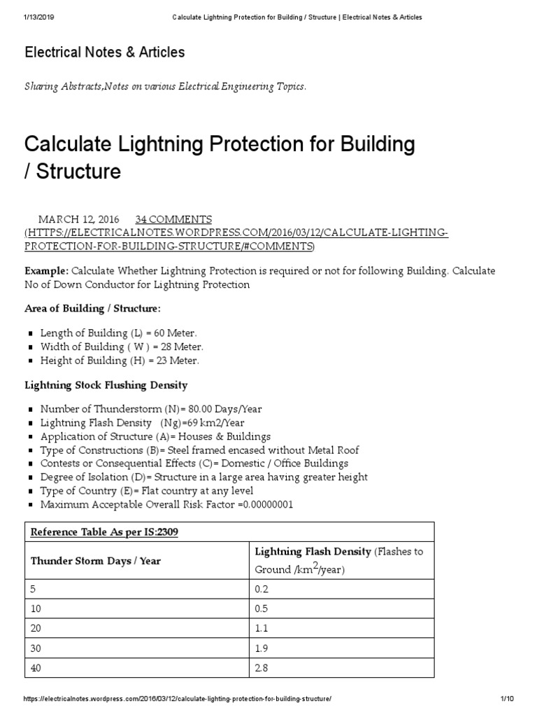 Calculate Lightning Protection For Building | PDF | Lightning | Roof