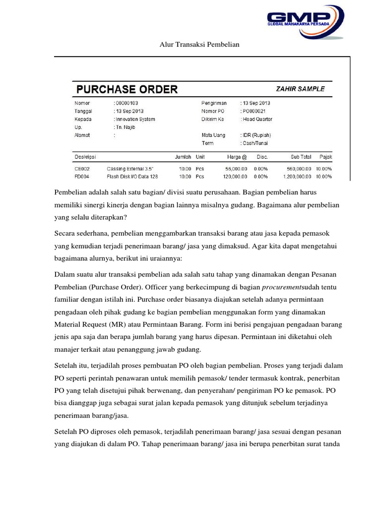 Alur Pembelian Barang | PDF