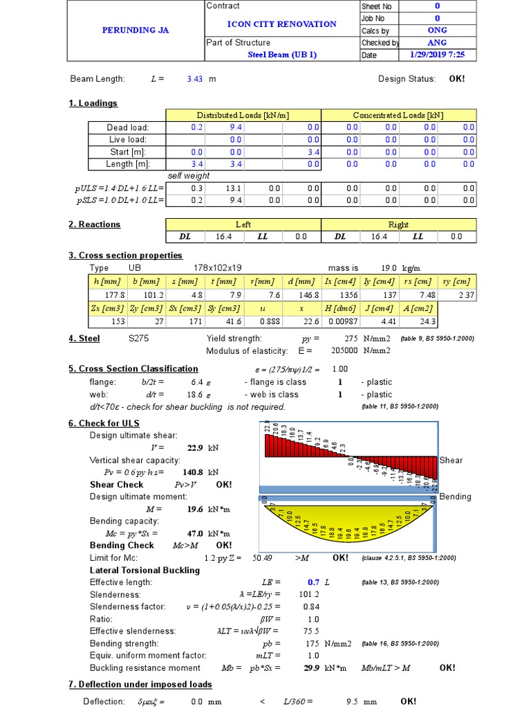Guard House I Beam | PDF | Buckling | Continuum Mechanics
