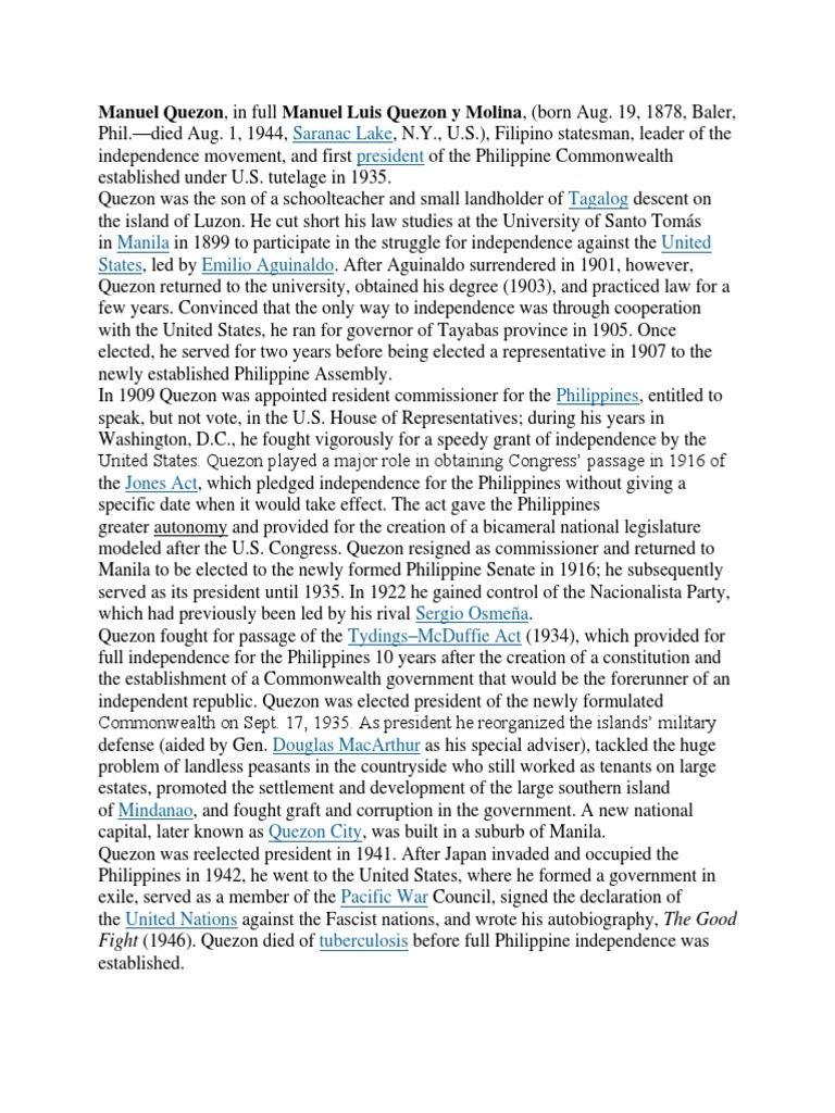 Manuel L. Quezon | PDF | Government