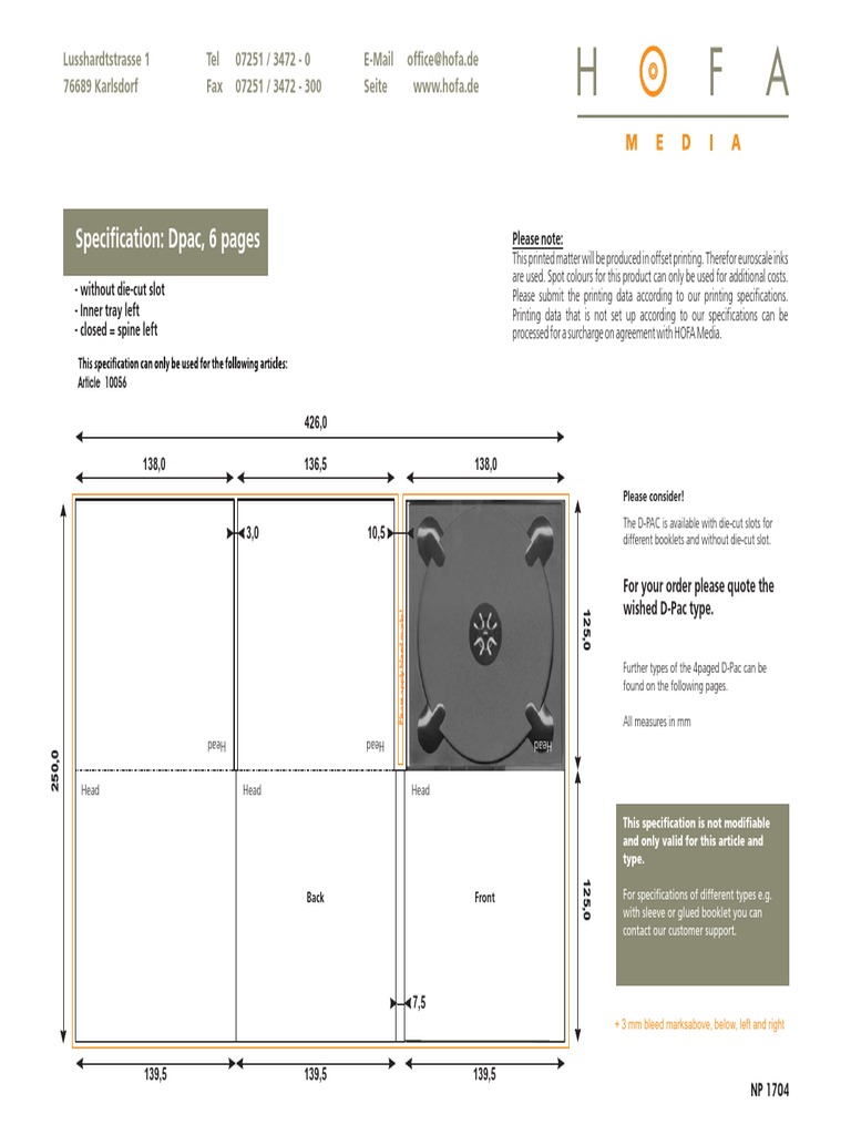 6-Panel Digipak CD Template | PDF | Printing | Media Technology
