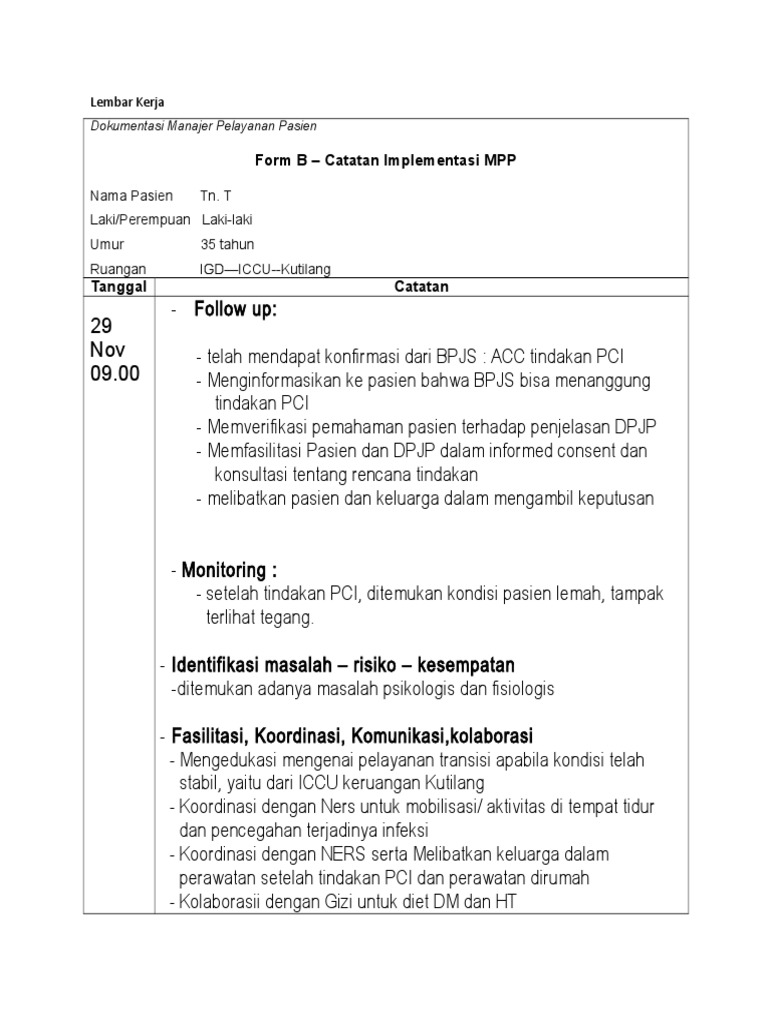 Lembar Kerja Form B - MPP | PDF