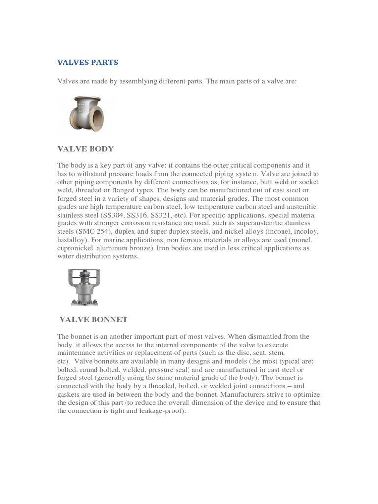 Types of Valves | PDF | Valve | Stainless Steel