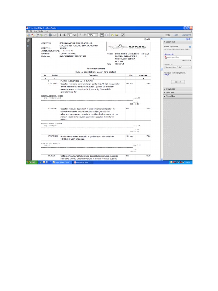 Antemasuratoare PDF 2 Infrastructura Pod | PDF