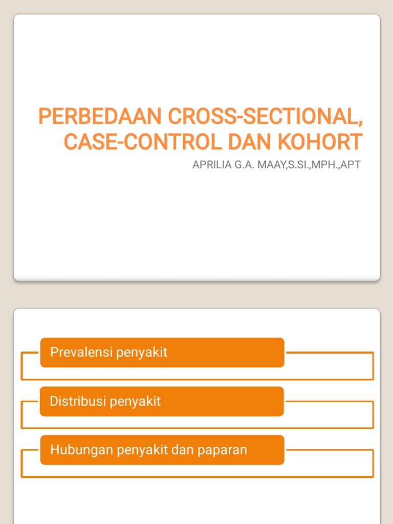 Perbedaan Cross-Sectional, Case-Control Dan Kohort | PDF