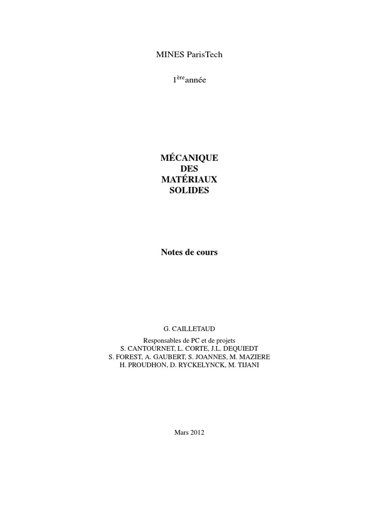 Cours RDM PDF | PDF | Résistance des matériaux | Flexion (matériau)