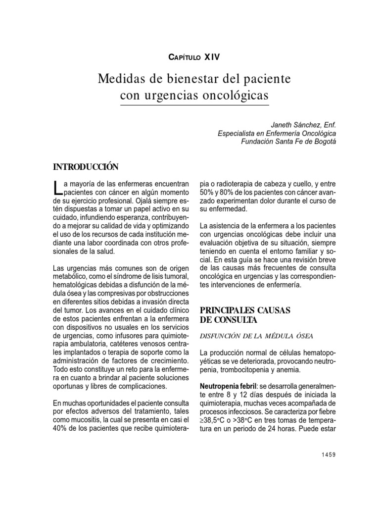 Urgencias Oncologicas Pdf Cáncer Terapia Intravenosa