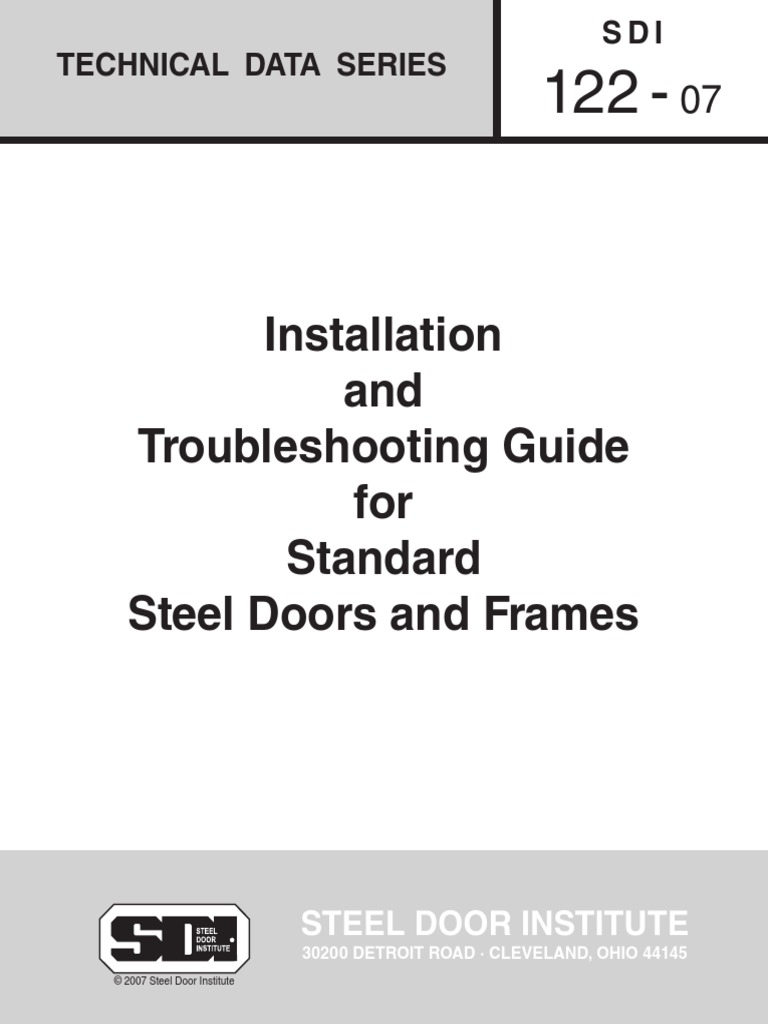 Installation and Troubleshooting Guide For Standard Steel Doors and ...