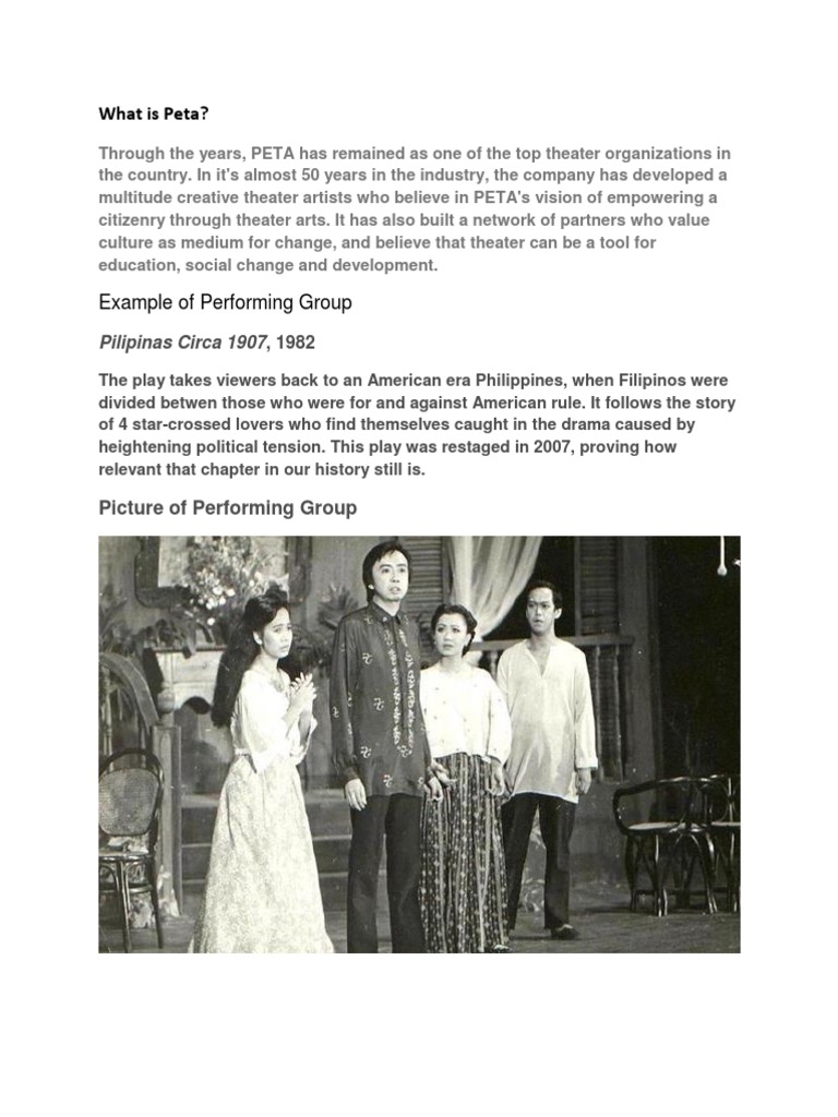 What Is Peta?: Example of Performing Group | PDF