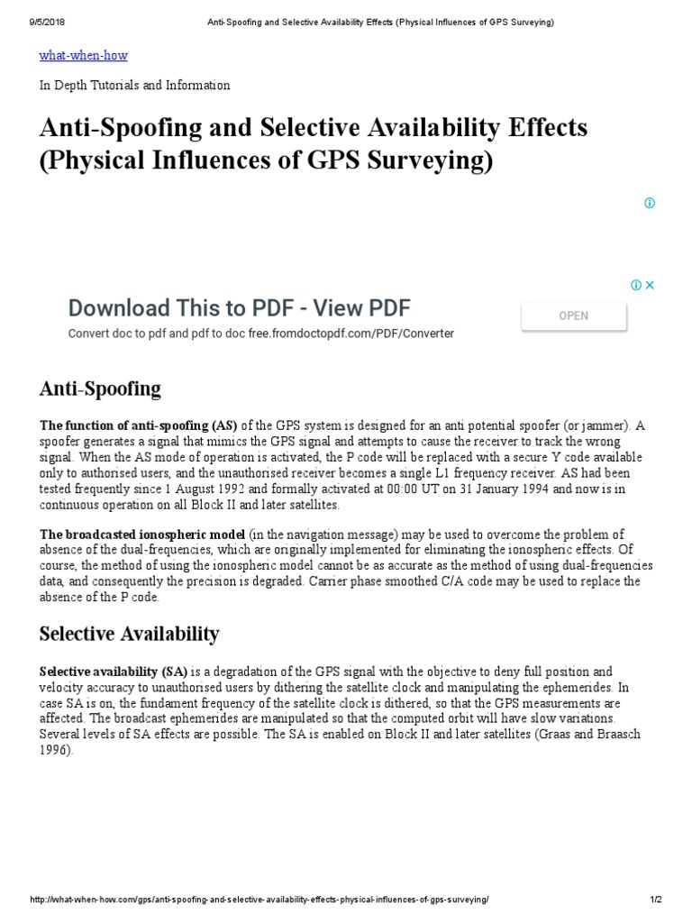 Anti Spoofing and Selective Availability | PDF | Global Positioning ...