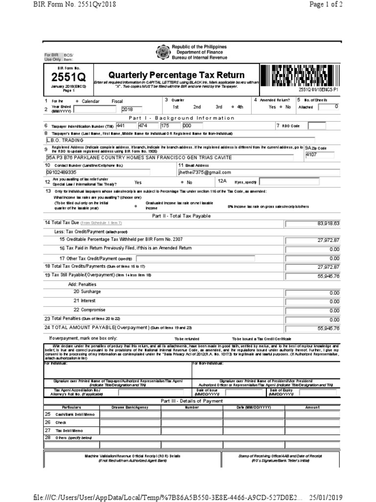 2551Q Lbo | PDF | Tax Credit | Taxes