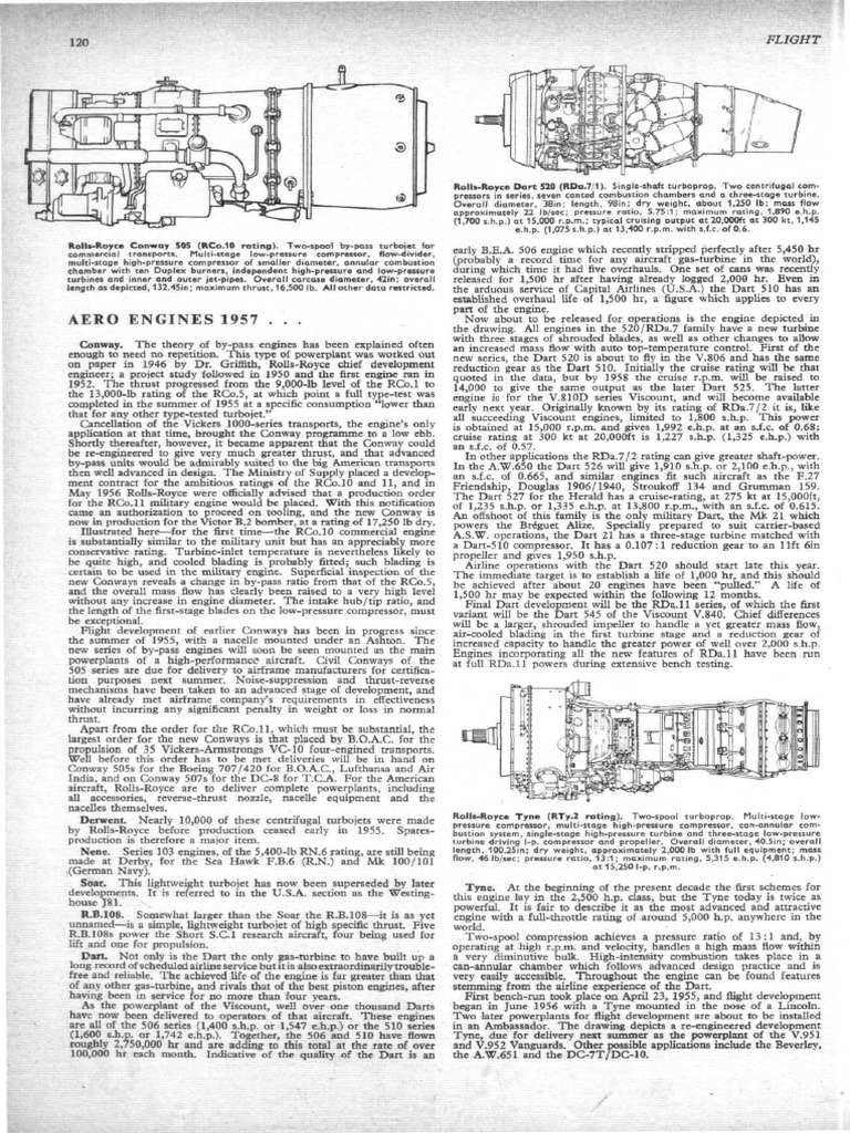 AERO ENGINES 1957 ... : Flight | PDF | Gas Turbine | Vehicles