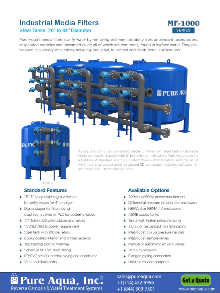 Pureaqua Multimedia Filter | PDF | Water Purification | Valve