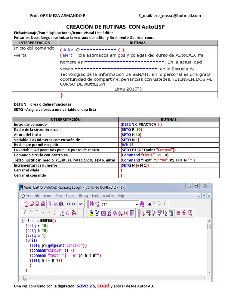Rutinas Con Autolisp | PDF