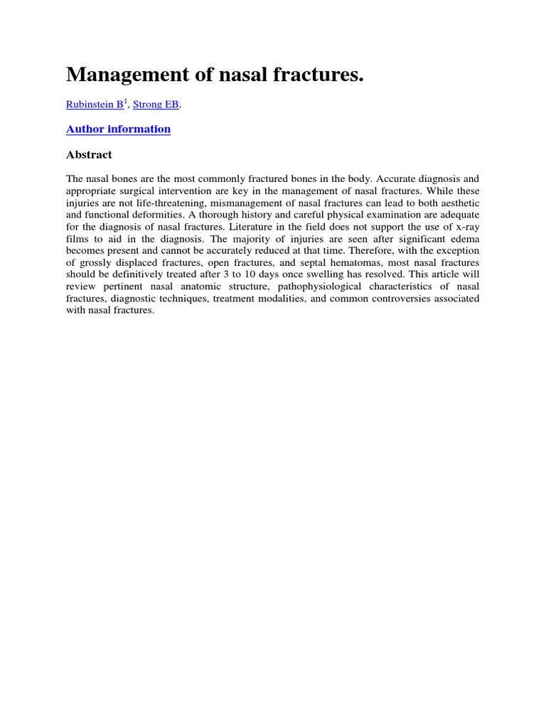 Management Of Nasal Fractures _ Management of Nasal Fractures – DRXKT