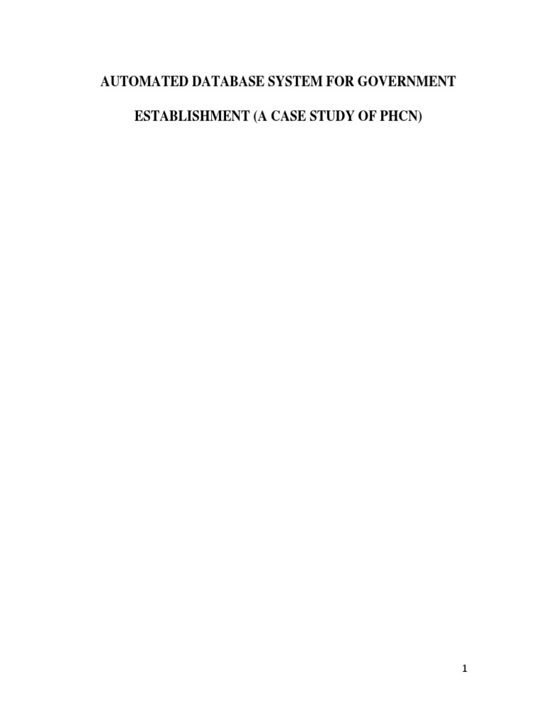 Automated Database System For Government Establishment | PDF ...